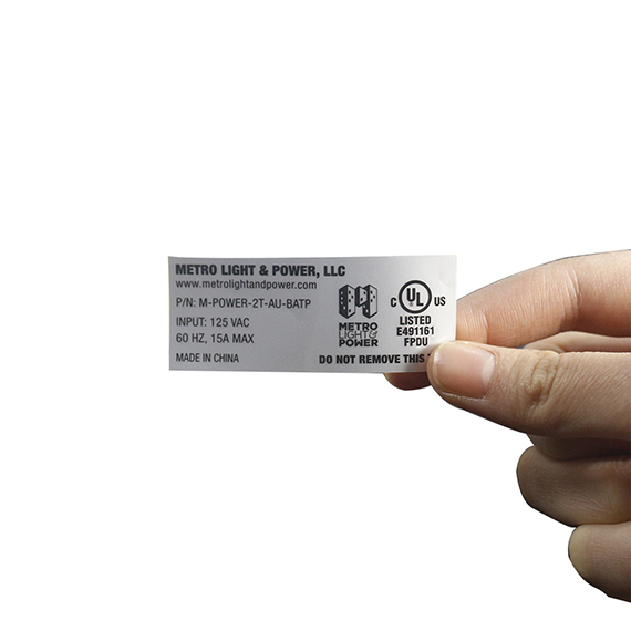 UL 962A 标准标签 美国灯具铭牌 高温150℃标贴 配电单元亚银标签 - UL标签 PGDQ2 - 广东天粤印刷科技有限公司